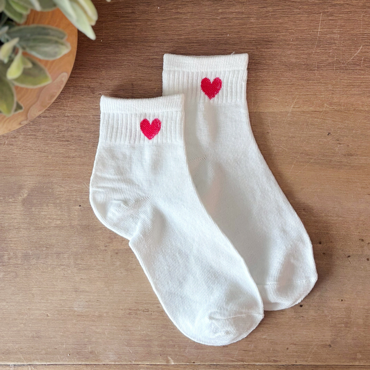 Red Heart Socks - White – August Kinn