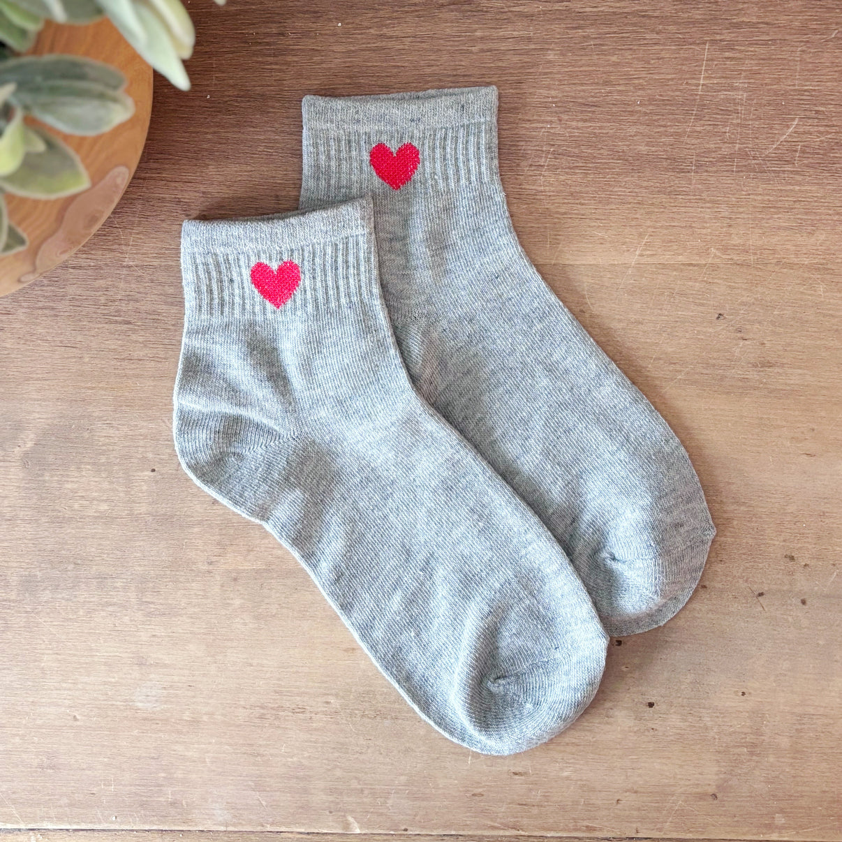 Red Heart Socks - Grey – August Kinn